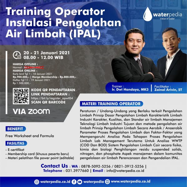 Training Operator Instalasi Pengolahan Air Limbah (IPAL) : 20-21 ...